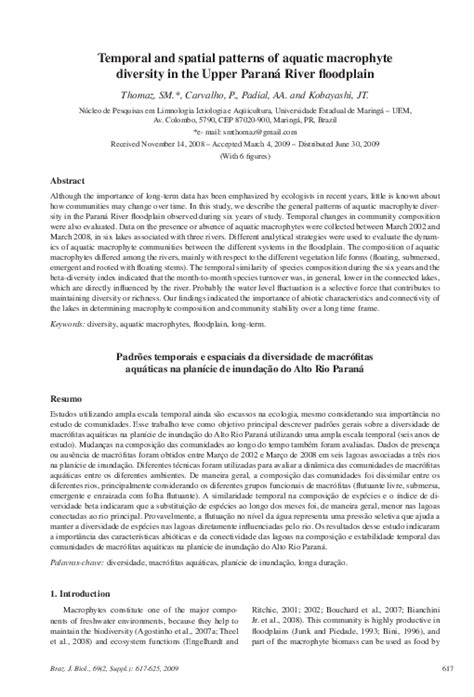 Pdf Temporal And Spatial Patterns Of Aquatic Macrophyte Diversity In
