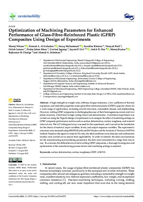 Pdf Optimization Of Machining Parameters For Enhanced Performance Of