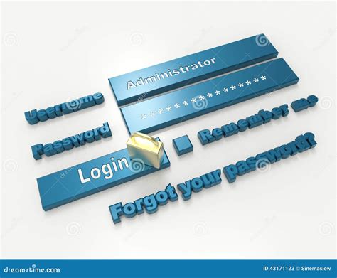 Password Security Stock Illustration Illustration Of Mail 43171123