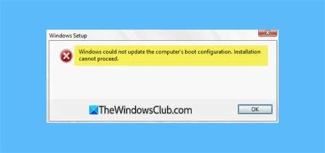 Windows Could Not Update The Computers Boot Configuration