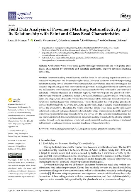 Pdf Field Data Analysis Of Pavement Marking Retroreflectivity And Its