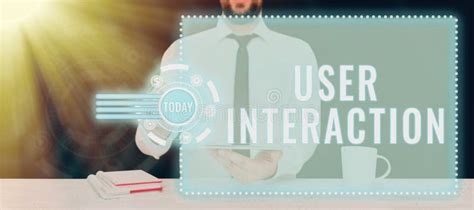 Conceptual Display User Interaction Word For How The Customer Acts On