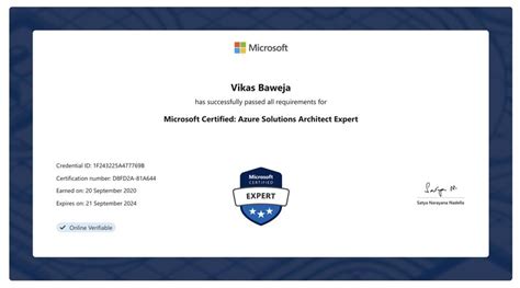 Vikas Baweja On Linkedin Azure Cloudcertification Solutionarchitect Continuouslearning…