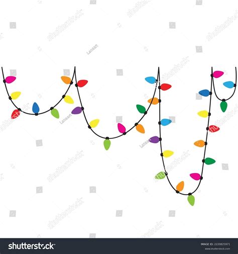 Hanging Christmas Light String Vector Cartoon Stock Vector Royalty