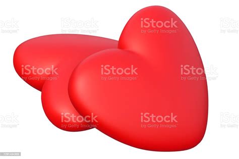 흰색 배경에 고립 된 두 개의 빨간 하트 3d 렌더링 2월에 대한 스톡 사진 및 기타 이미지 2월 공휴일 귀여운 Istock