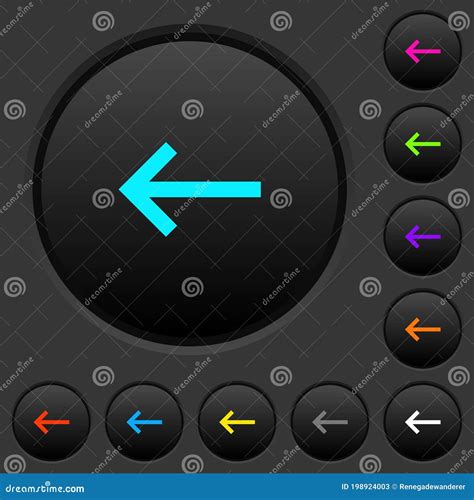 Keyboard Backspace Dark Push Buttons With Color Icons Stock Vector