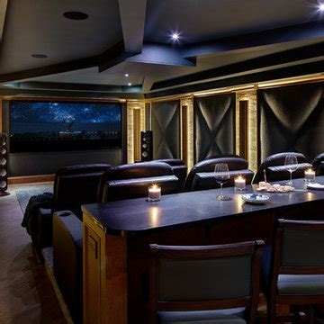 75 Brown Floor Home Theater With Blue Walls Ideas You Ll Love April