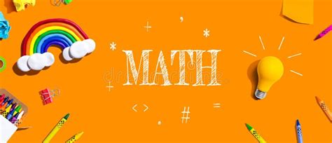 Math Theme With School Supplies Flat Lay Stock Image Image Of Math
