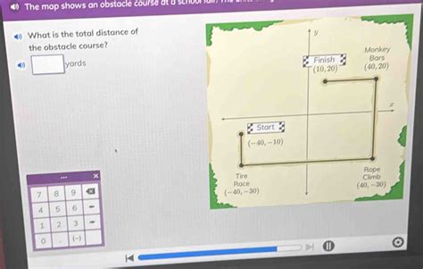 Solved The Map Shows An Obstacle Course At A School U What Is The Total Distance Of The Obstacl