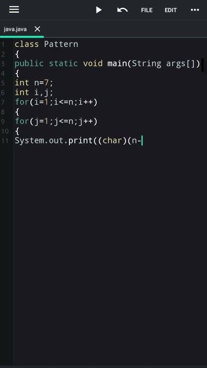Shorts 🔥 Java Pattern Program Youtube