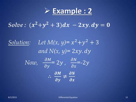 Exact And Non Differential Equation Pptx Physics Science