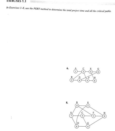 solved exercises 1 1 in exercises 1 8 use the pert method