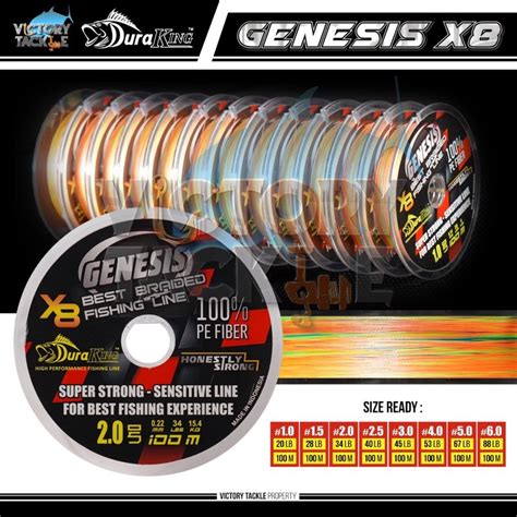 Jual Extra Bonus Senar Pancing Benang Pe Duraking Genesis X8 Multicolour Connecting 100 Meters