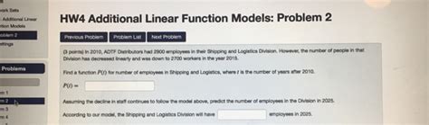 Solved Work Sets Additional Linear Tion Models Oblem 2