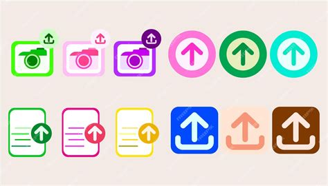 Premium Vector Collection Icon Data Upload Data Loading Symbol Set