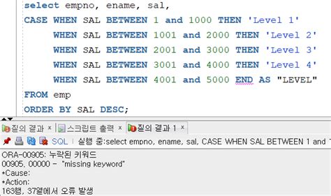 Oracle Error Ora 00905 누락된 키워드 Missing Keyword