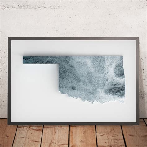 Oklahoma Topographic 3d Relief Map The Unique Maps Co