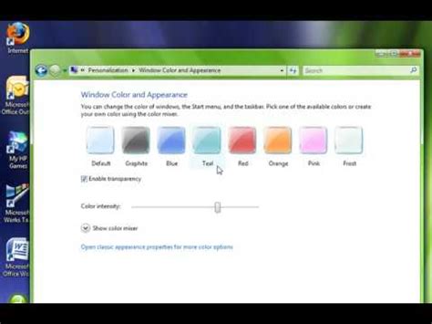 Change Your Taskbar And Window Color Vista YouTube