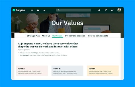 Company Culture And Values Template For Your Intranet Happeo
