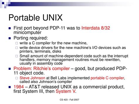 Ppt Cs 423 Operating Systems Design Lecture 4 Unix History And Architecture Powerpoint