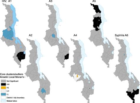 Distribution Of Core Spatial Clusters And Outliers Of Hiv Prevalence
