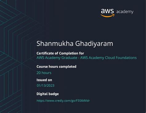 G Shanmukhasai Sreenivas On Linkedin Awscertified Awsacademy Aws Cloudcomputing