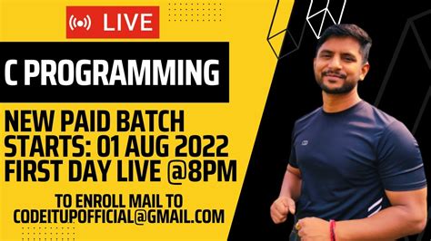 C Programming Paid Batch Live First Day Live Youtube