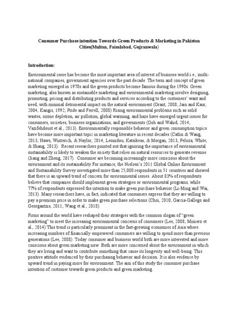 Consumer Purchase Intention Towards Green Products Pdf Qualitative Research Quantitative