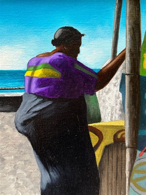 Proantic François Malbreil Tableau Moderne Paysage Martinique Marine