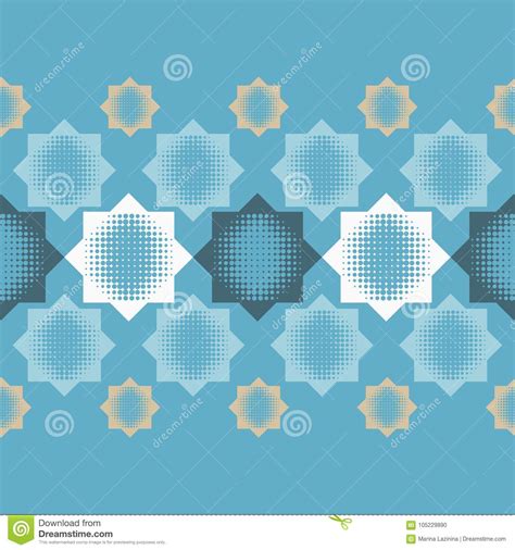 Seamless Abstract Geometric Halftone Pattern The Pattern Of Stars Dots Texture Stock