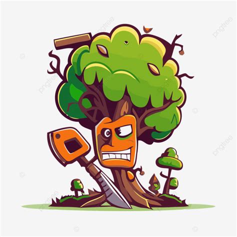 Tree Trimmer Vector Sticker Clipart In The Style Of Graphic Design Inspired Illustrations