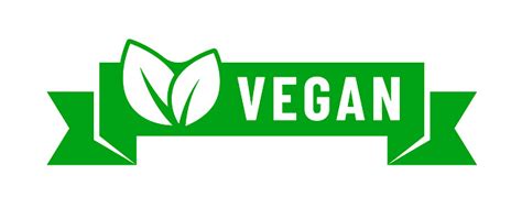 비건 음식 다이어트 아이콘입니다 유기 바이오 에코 기호 비건 육류 유당 불포함 건강 신선하고 비폭력적인 음식 스티커 레이블 및 로고용 녹색 리본의 벡터 일러스트레이션