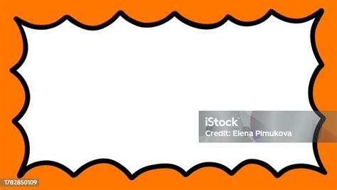 히피 스타일의 그루비 스캘럽 프레임 사이키델릭 복고풍 테두리 펑키 텍스트 상자 배경입니다 팝 빈티지 그루비 사각형 프레임입니다 벡터 손으로 그린 그림입니다 소셜 미디어를