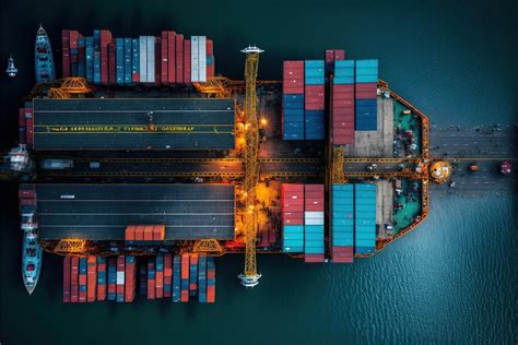 Premium Photo Aerial View Container International Shipping Logistic Business Made By