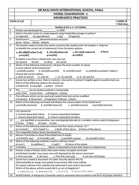 Ip Model 1 Qst Set 2 Pdf Comma Separated Values Histogram