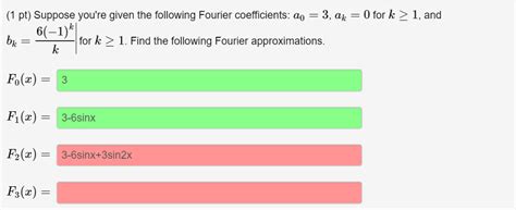 Solved Suppose Youre Given The Following Fourier