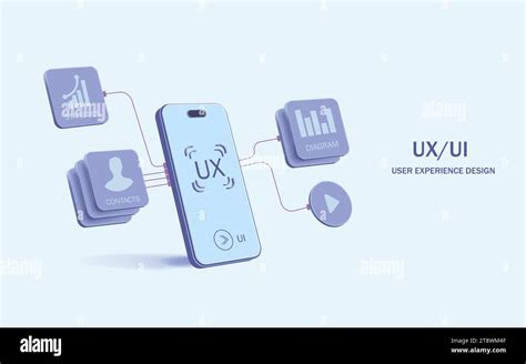 Mobile Application Design Smartphone Mockup With Active Blocks And Connections Creation Of The