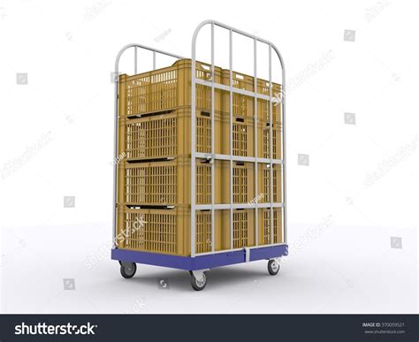 Stacked Plastic Crates Stock Illustration 370059521 Shutterstock