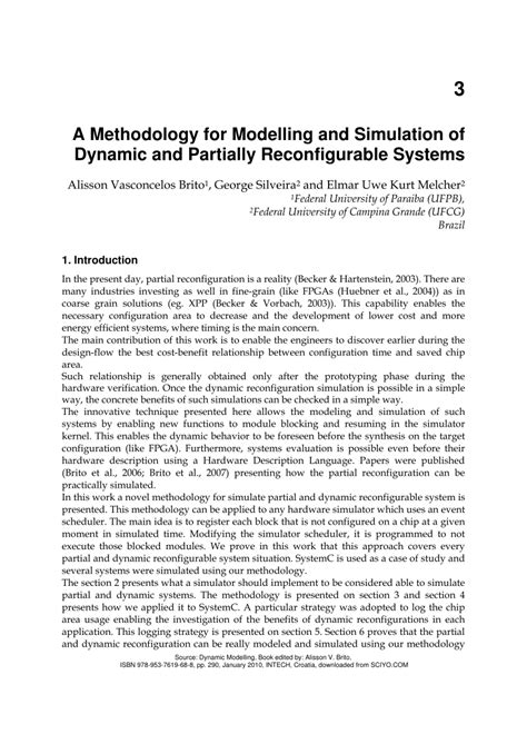 Pdf A Methodology For Modelling And Simulation Of Dynamic And