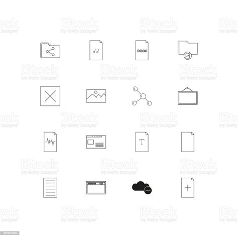 파일 및 폴더 기호 선형 얇은 아이콘을 설정 합니다 간단한 벡터 아이콘 설명 0명에 대한 스톡 벡터 아트 및 기타 이미지 0명 디자인 문서 Istock
