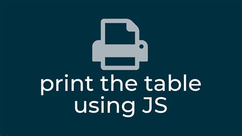 Печать Html таблицы с помощью Javascript Only To Top