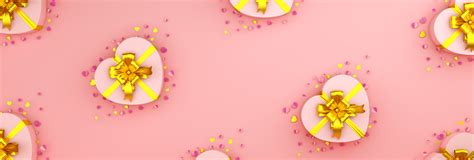 해피 발렌타인 데이 핑크 장미 배경에 하트 모양 선물 상자 리본 색종이 반짝이 오픈 인사말 카드 플랫 레이 배너 상단보기 복사 공간 텍스트 넓은 영역 3d 렌더링 그림 2