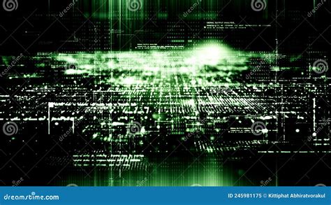 Futuristic Metaverse Matrix Simulation Background Stock Illustration