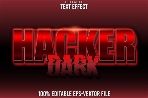 Premium Vector Editable Text Effect Hacker Dark 3d Gradient Style