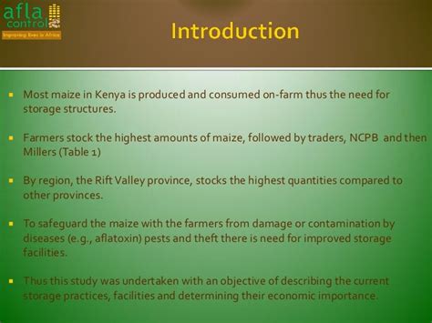 Economic Importance Of Different Maize Storage Structures In Kenya
