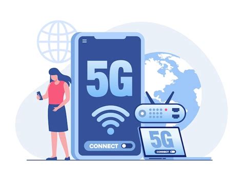 Premium Vector 5g Concept 5g Wireless Network Using Mobile Wireless Technology For Faster