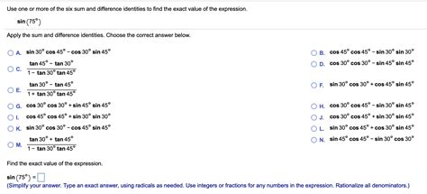 Solved Use One Or More Of The Six Sum And Difference Chegg Com