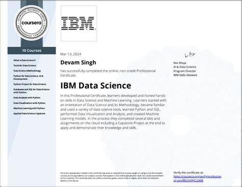 Devam Singh On Linkedin Ibmcertificate Datascience Datascienceprofessional Python