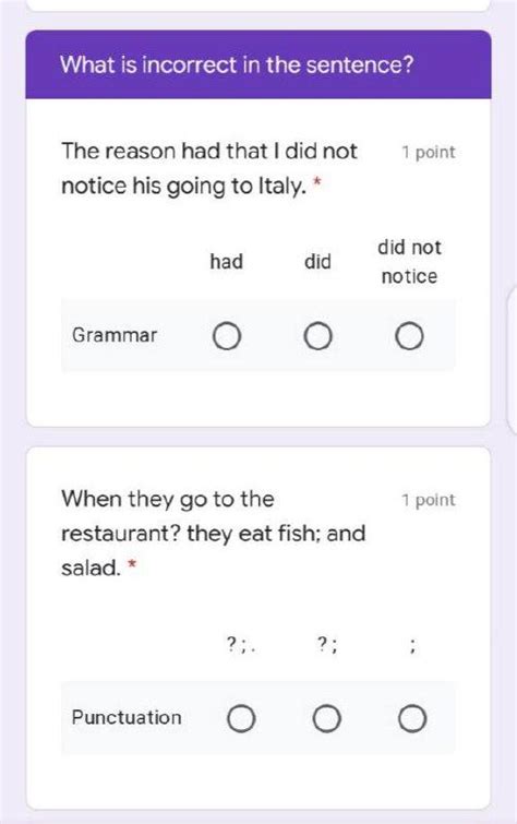 Solved What Is Incorrect In The Sentence 1 Point The