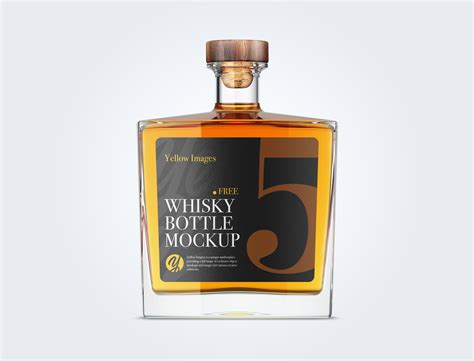 Square Glass Bottle Whisky Mockup — Free Mockup World